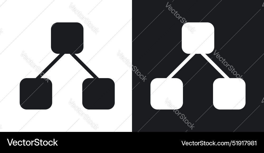 Chart tree icon set in solid black and white color