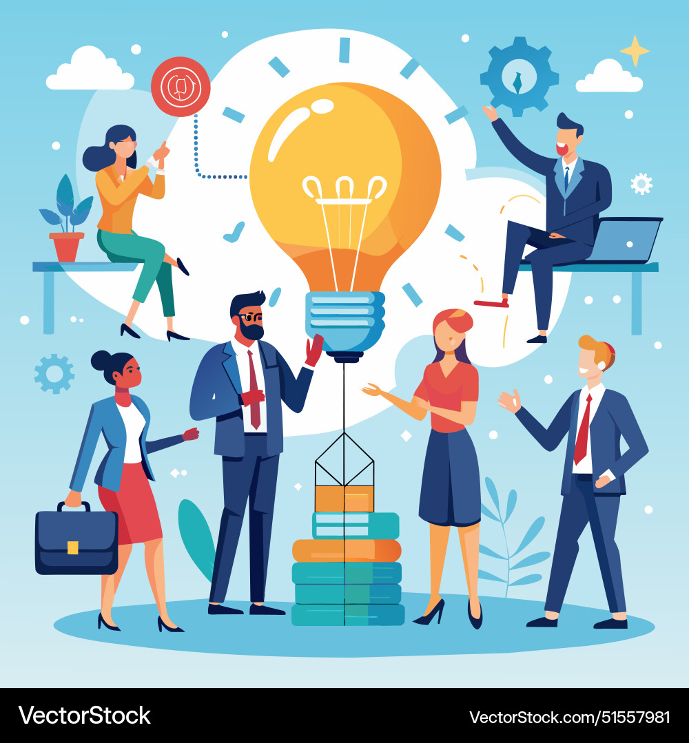 Communication for success connect idea Royalty Free Vector