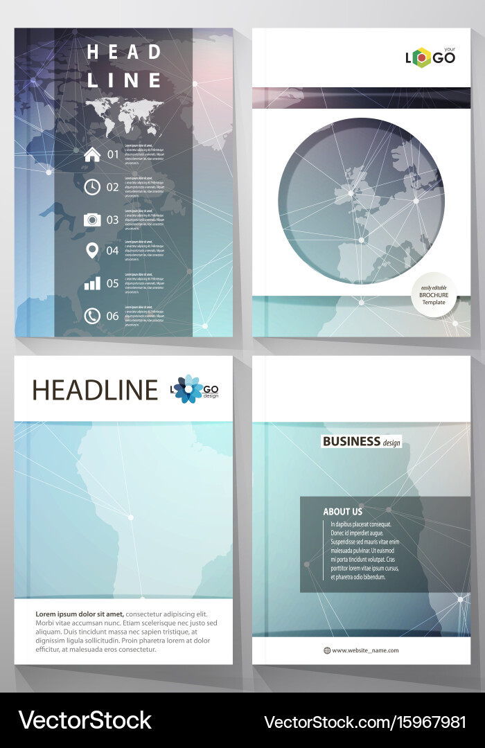 Editable layout of four Royalty Free Vector Image