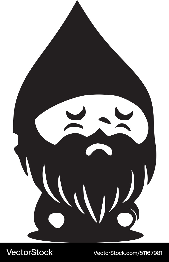 Gnome - black and white Royalty Free Vector Image
