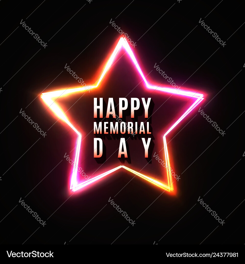 Happy memorial day greeting card star background Vector Image