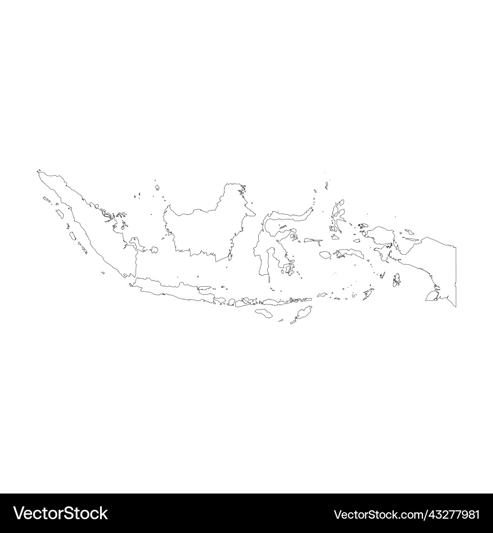 Indonesia country map outline Royalty Free Vector Image