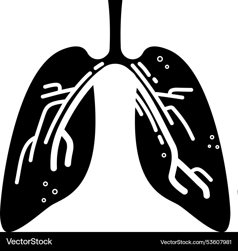 Lungs breathing - icon Royalty Free Vector Image