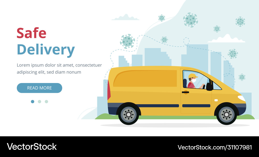 Safe delivery concept truck Royalty Free Vector Image