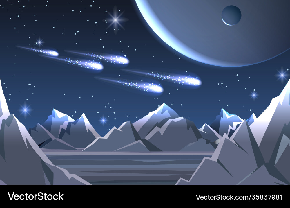 Space planet surface landscape Royalty Free Vector Image