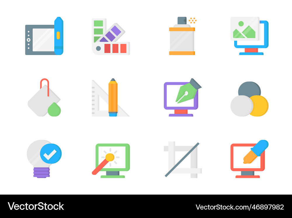 3D Icons: Creative Toolkit Royalty Free Vector Image