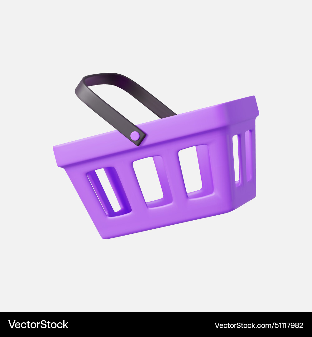 3d realistic shopping cart Royalty Free Vector Image