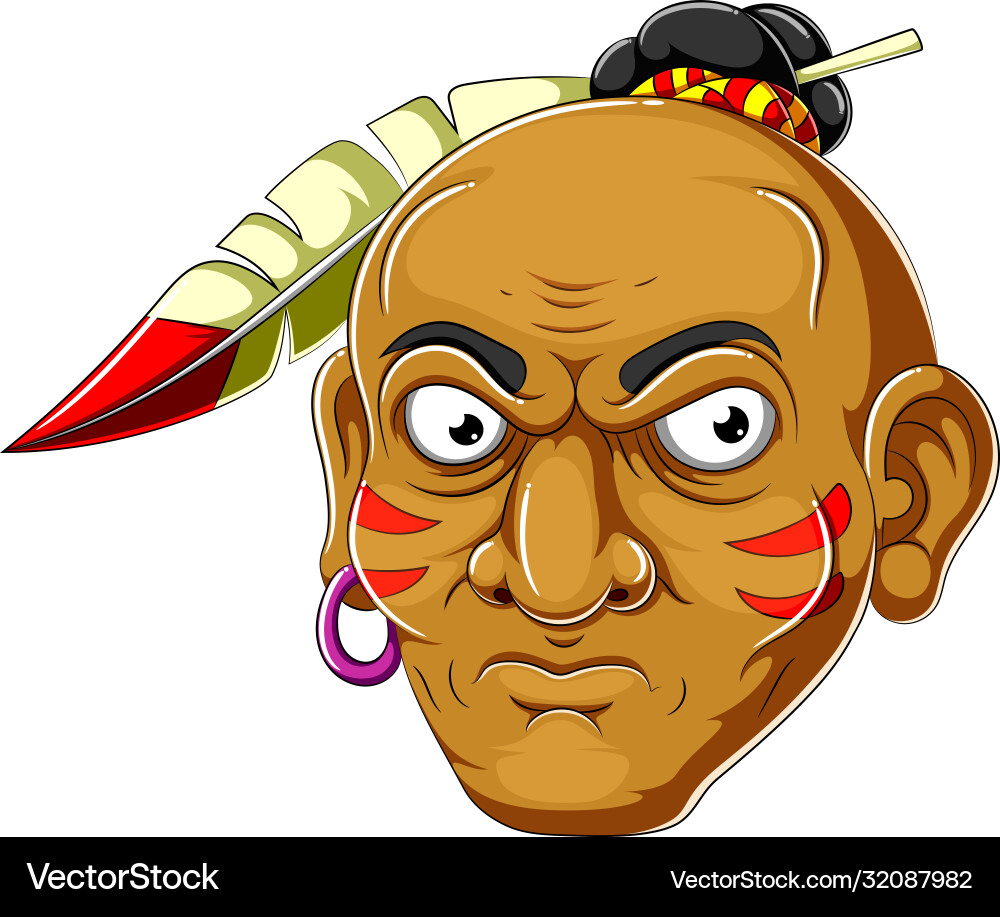 Apache head cartoon Royalty Free Vector Image - VectorStock
