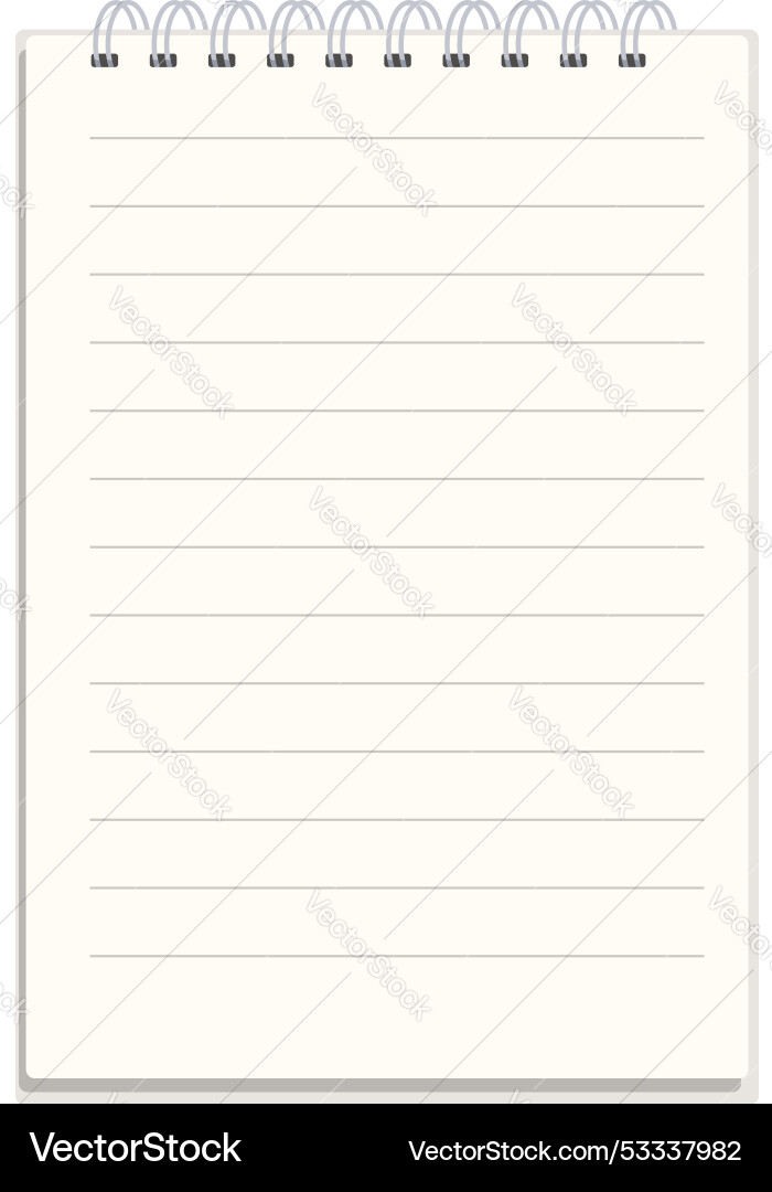 Blank notepad with spiral binding for taking notes