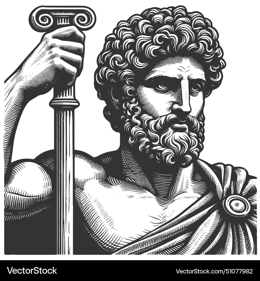 Classic greek statue engraving Royalty Free Vector Image