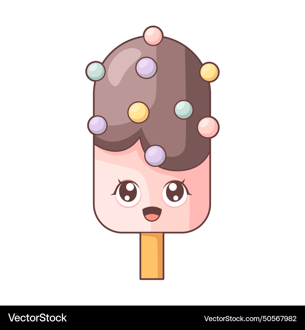 Cute ice cream character design Royalty Free Vector Image