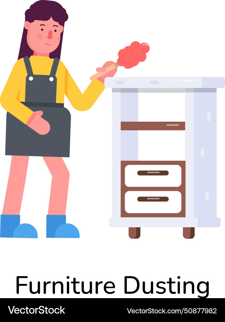 Furniture dusting Royalty Free Vector Image - VectorStock