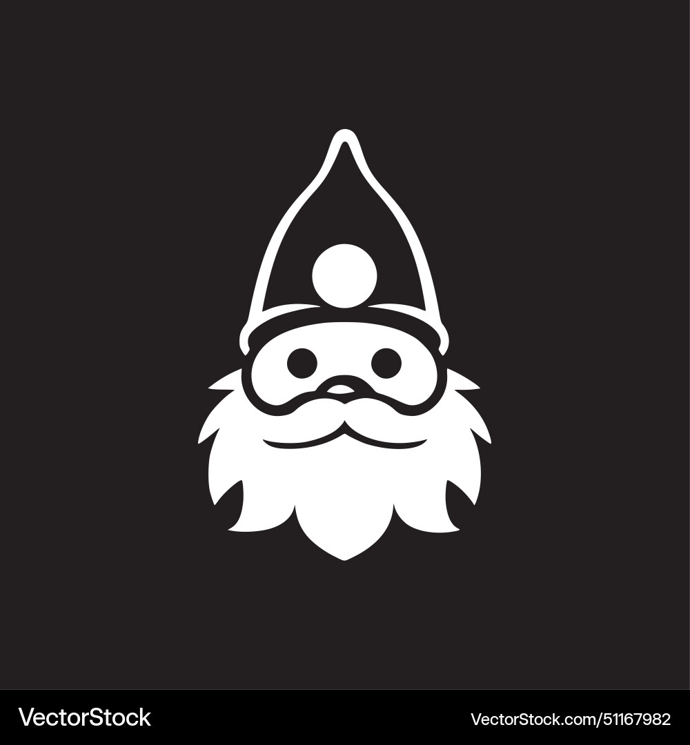 Gnome - black and white Royalty Free Vector Image