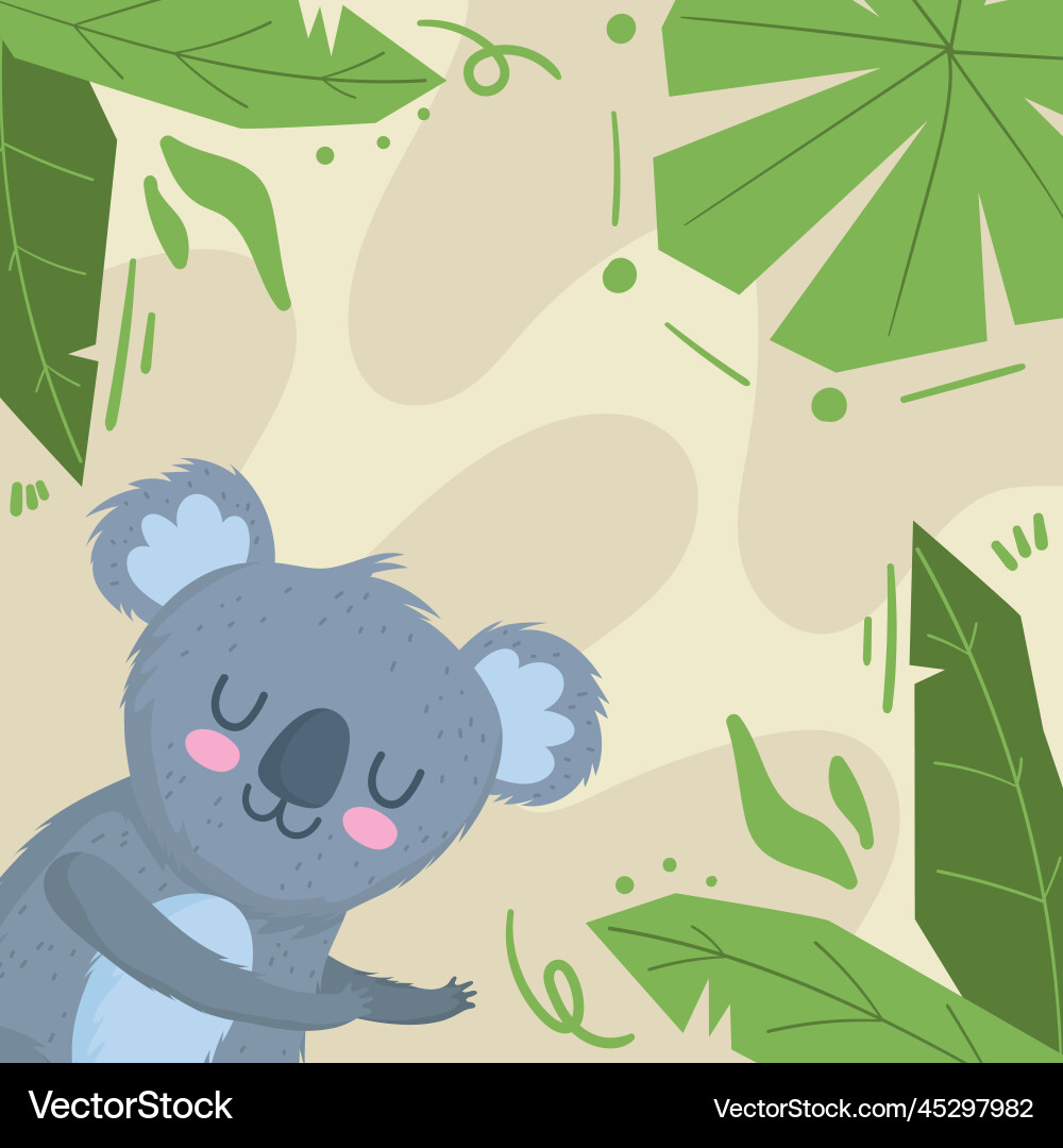 Koala jungle animal Royalty Free Vector Image - VectorStock