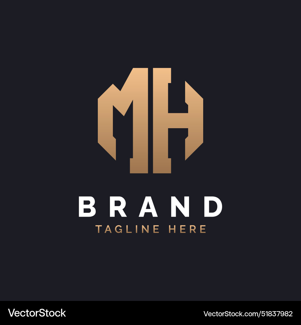 Mh logo design modern minimal elegant and luxury Vector Image