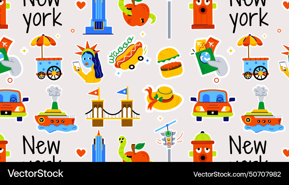 New york pattern Royalty Free Vector Image - VectorStock