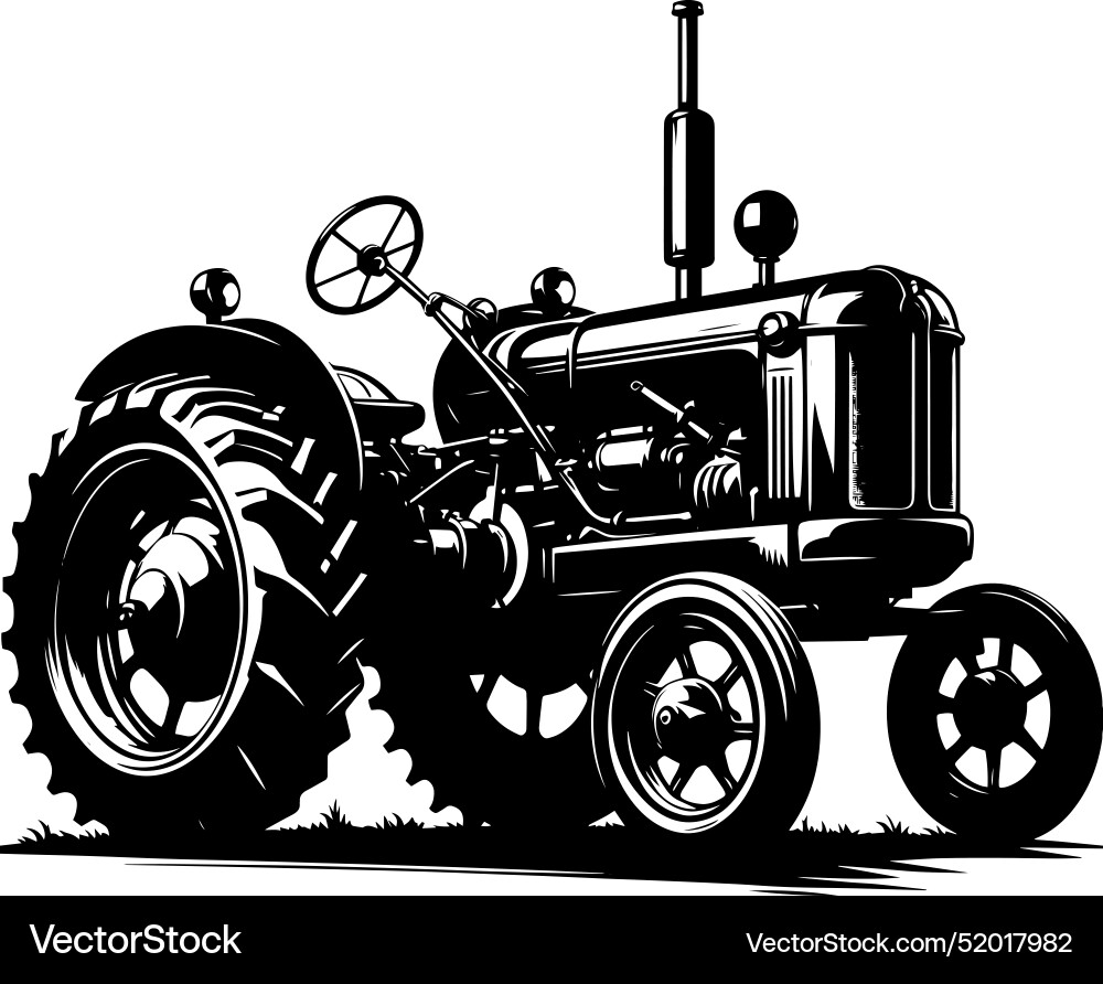 Tractor silhouette isolated on a white background Vector Image