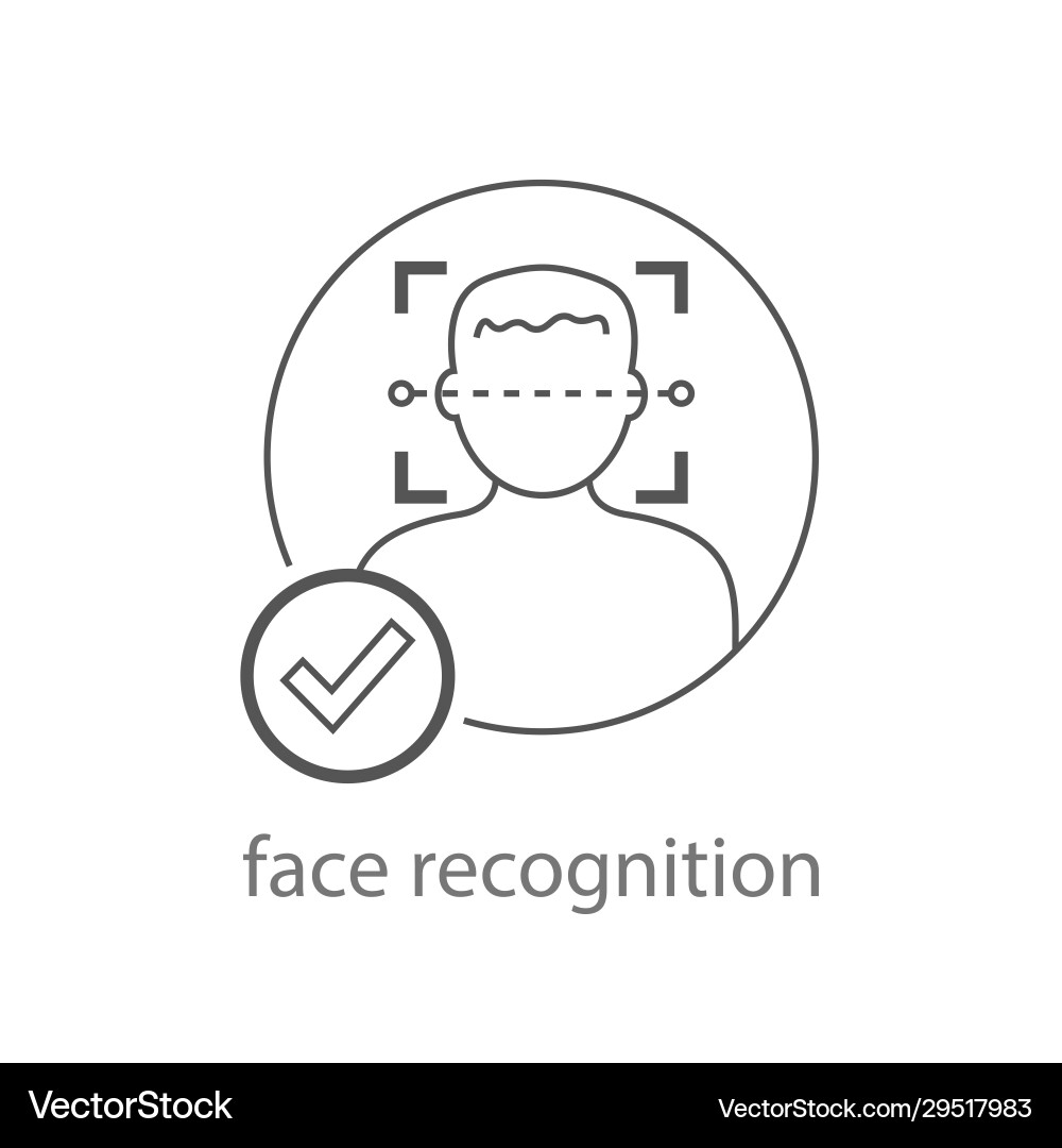 Face recognition icon facial Royalty Free Vector Image