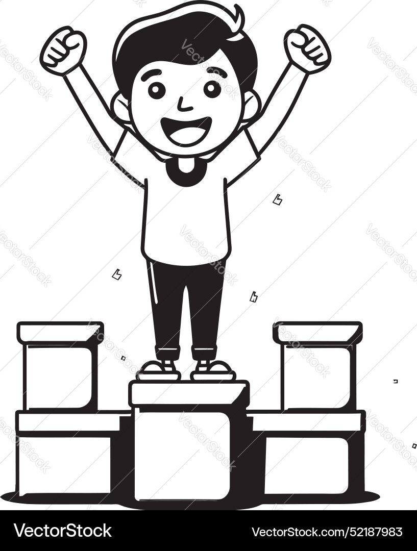 Iconic victory leading the charge in stage black Vector Image