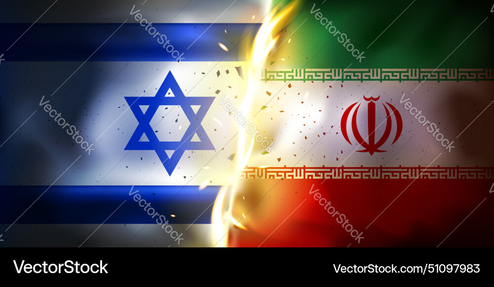 Iran vs israel background Royalty Free Vector Image