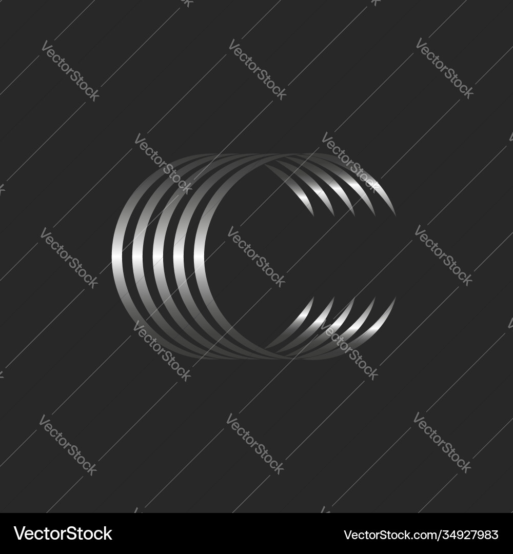 Letter c initial monogram logo calligraphic Vector Image