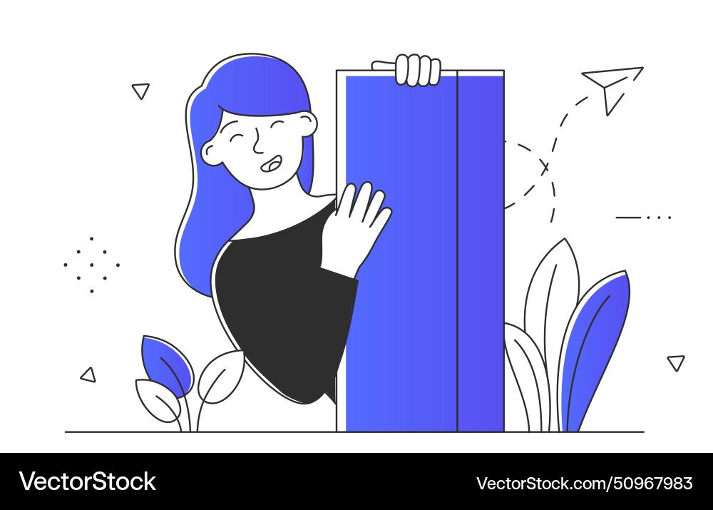 Looking something outside simple Royalty Free Vector Image