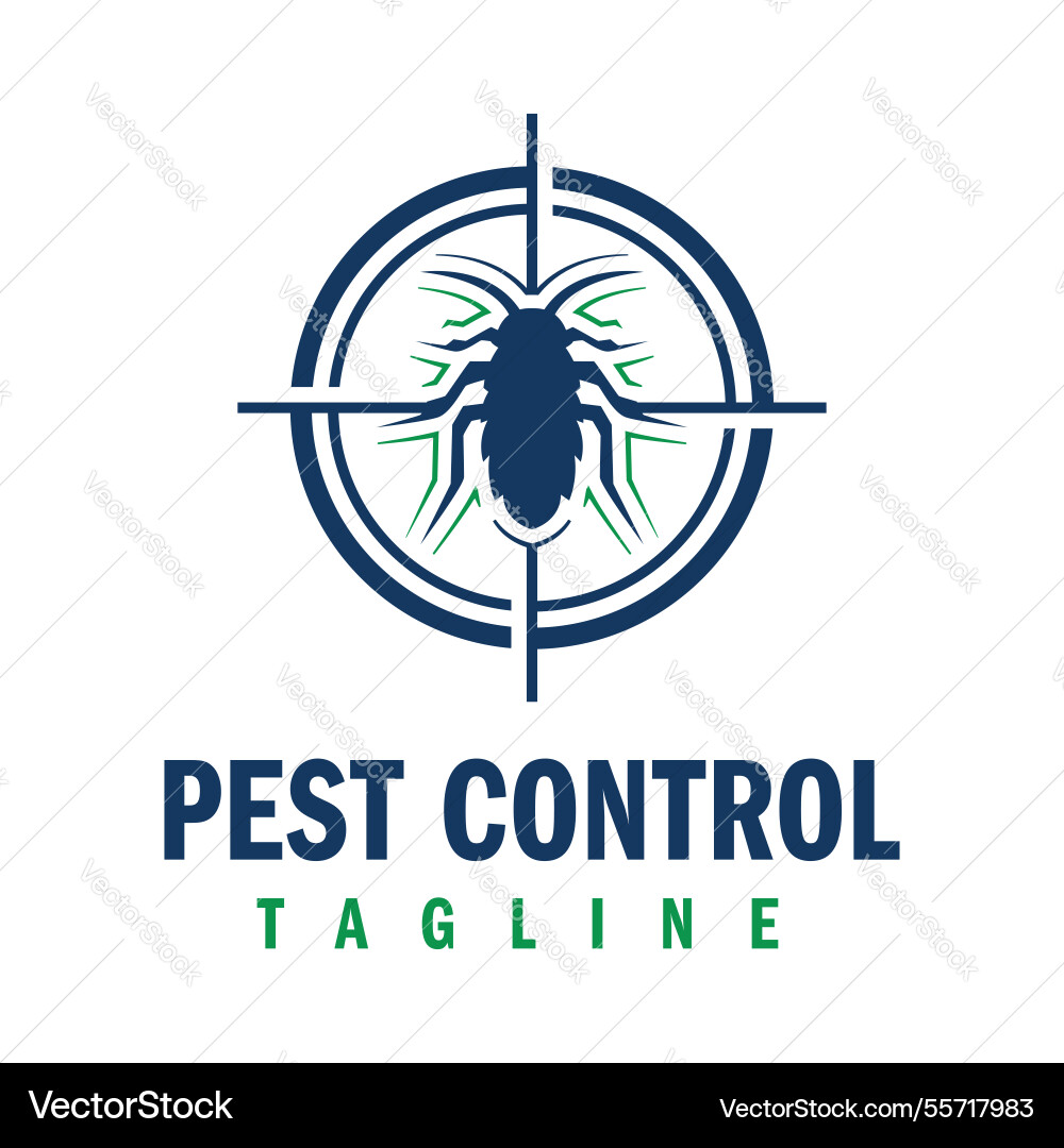 Pest control logo design template bug killer logo Vector Image