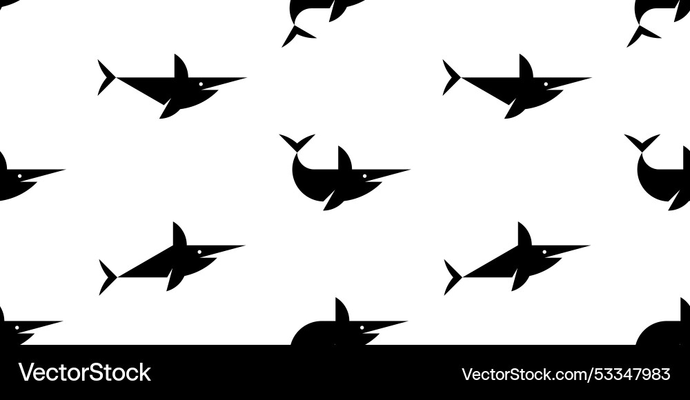 Seamless pattern with swordfish Royalty Free Vector Image