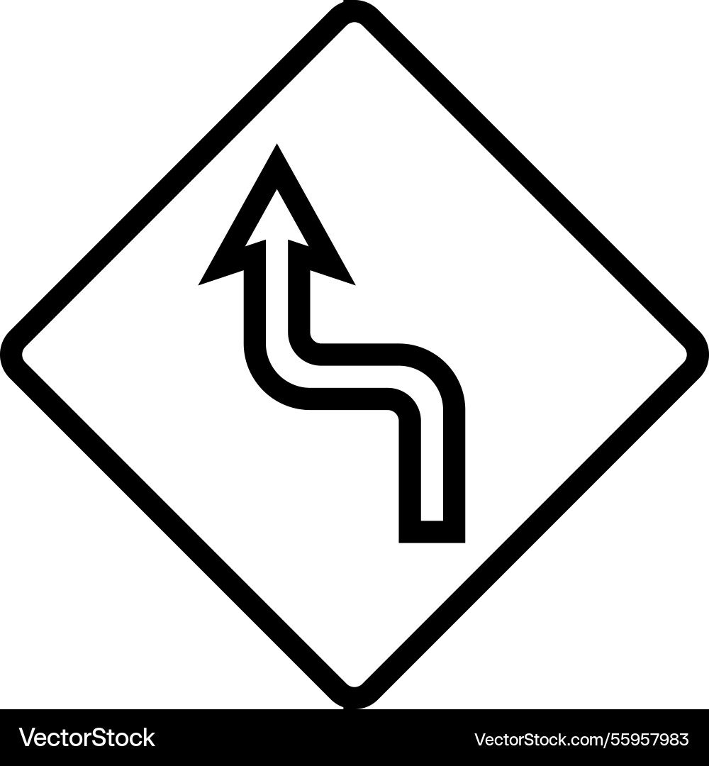 Sharp turns curves car driving obstacles line icon