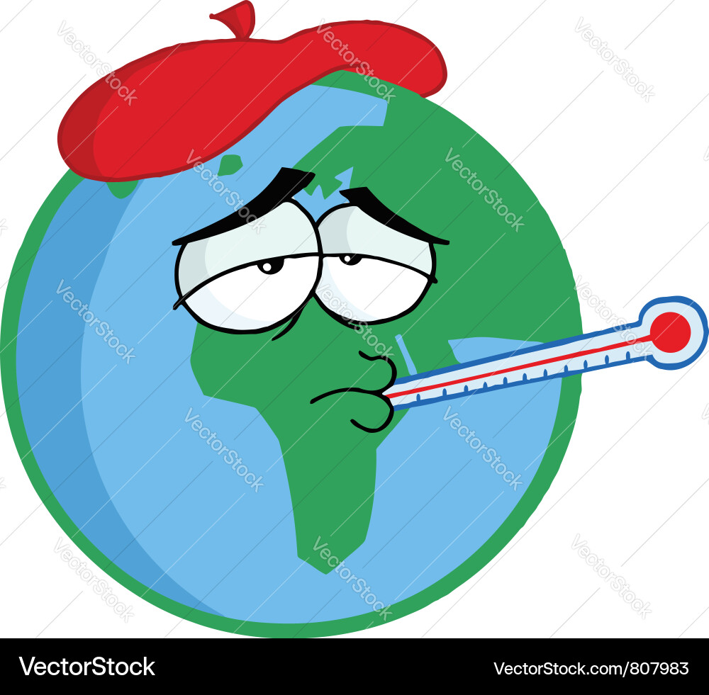 Sick Planet Erde Lizenzfreies Vektorbild - VectorStock