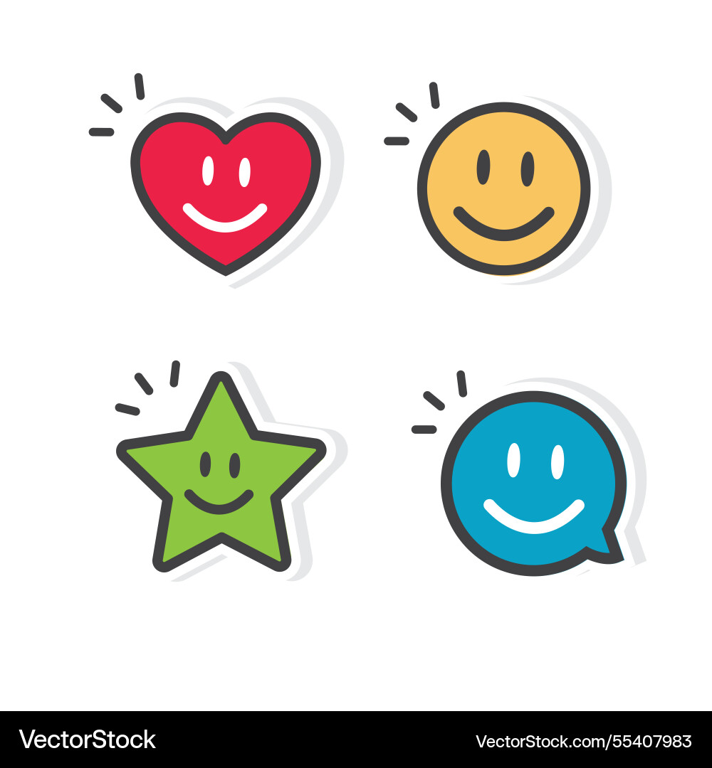 Smile shape icon material set Royalty Free Vector Image