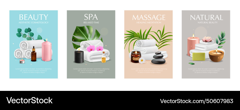 Spa realistic posters collection Royalty Free Vector Image