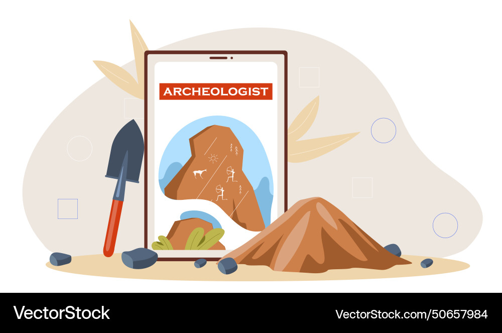 Archeologist with equipment Royalty Free Vector Image