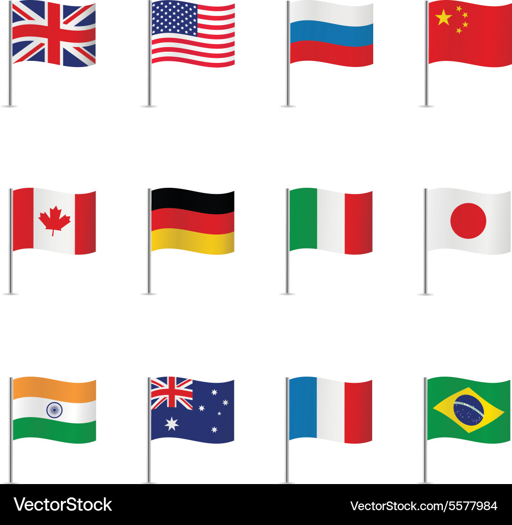 Collection of National Flags Royalty Free Vector Image