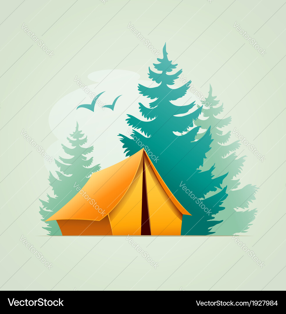 Forest Camping Tent Royalty Free Vector Image - VectorStock