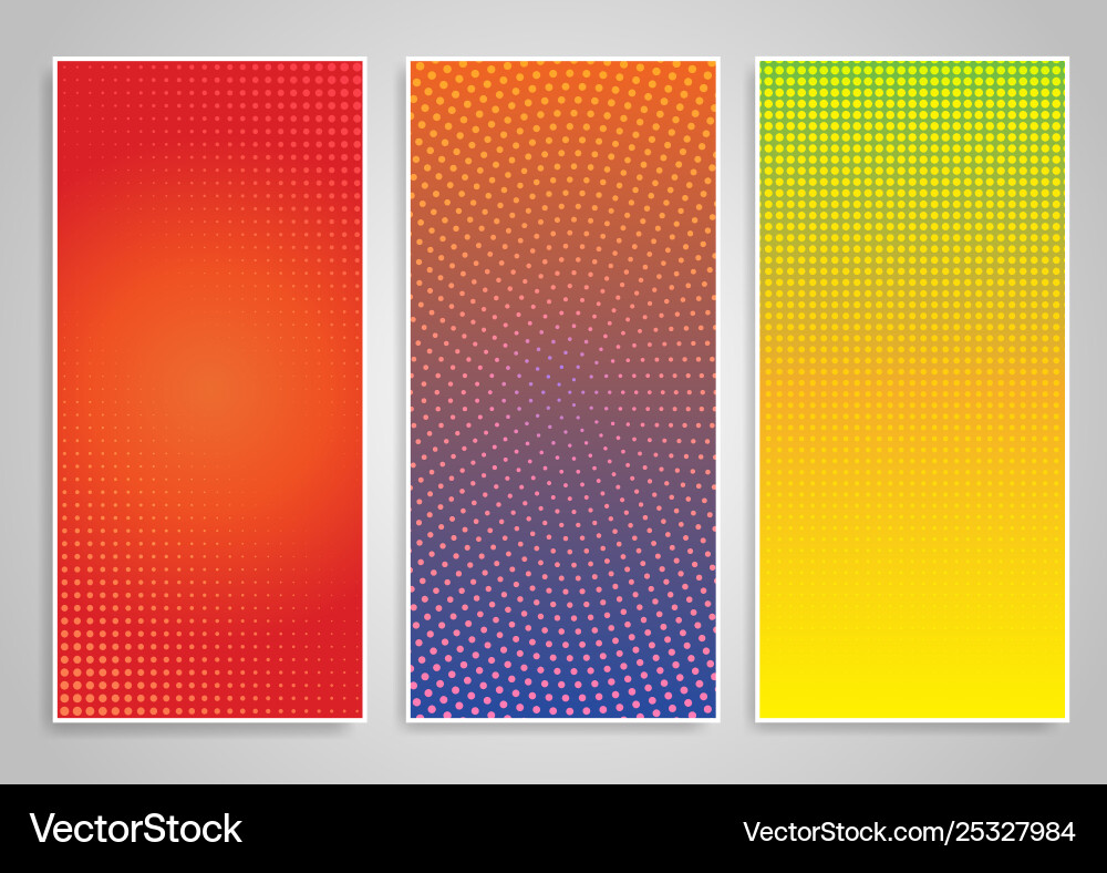 Halftone dot banner designs Royalty Free Vector Image