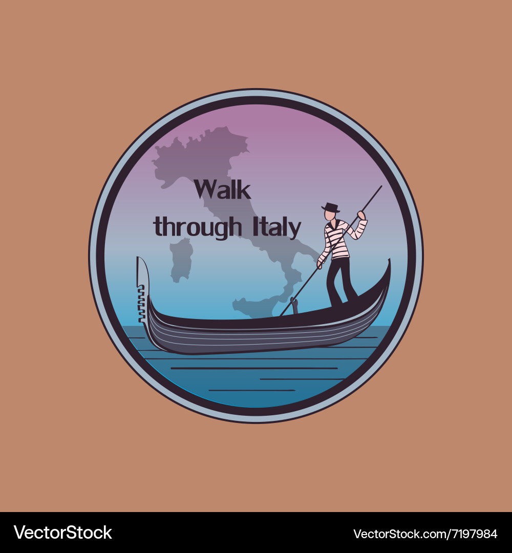 Italien Country Label Lizenzfreies Vektorbild