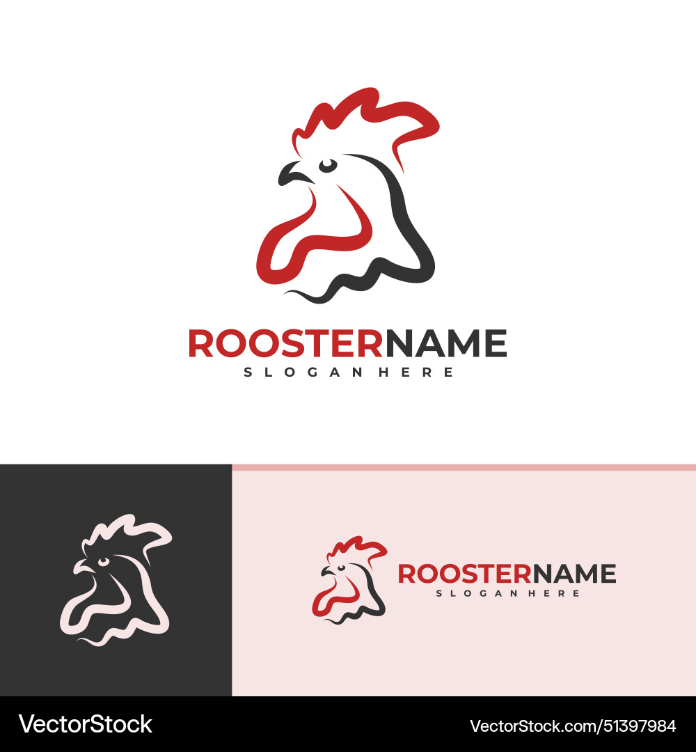 Rooster logo template creative head Royalty Free Vector
