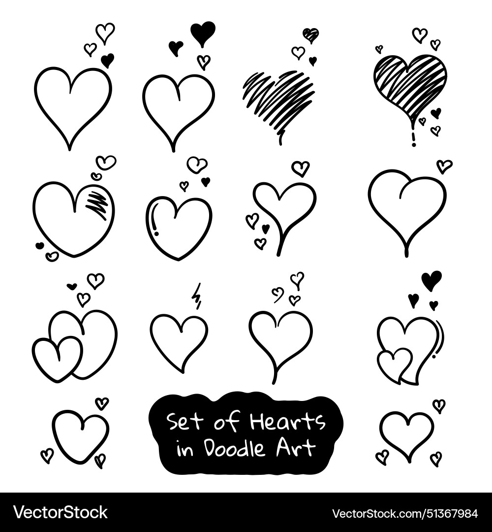 Set of heart shape with little shapes which Vector Image