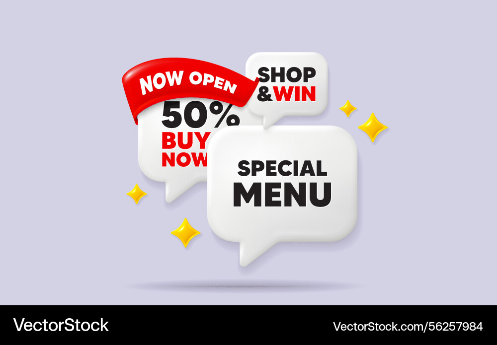 Special menu tag kitchen food offer ribbon Vector Image