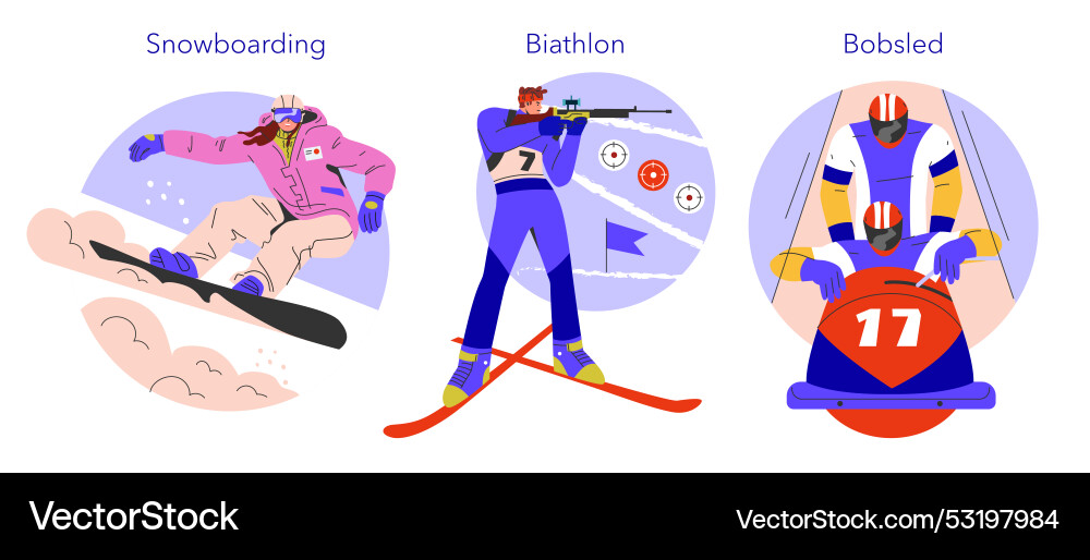 Winter sports flat Royalty Free Vector Image - VectorStock