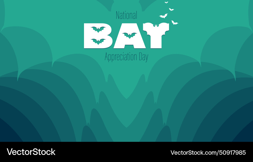 Bat appreciation day poster greeting card Vector Image