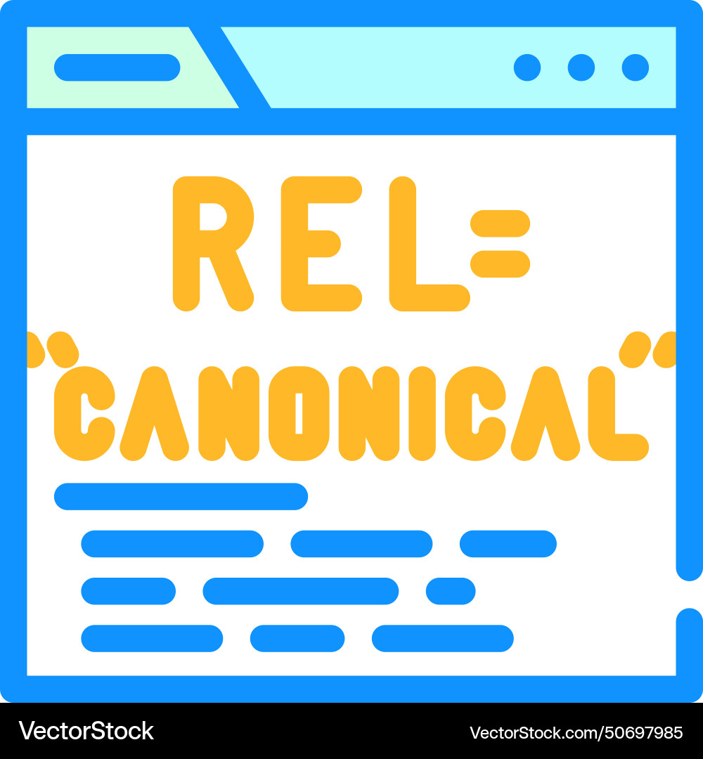 Canonical url seo color icon Royalty Free Vector Image