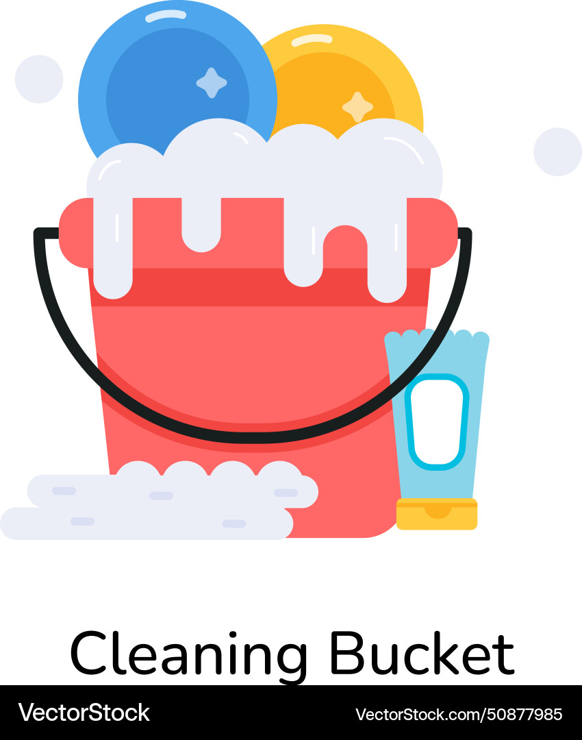 Cleaning bucket Royalty Free Vector Image - VectorStock