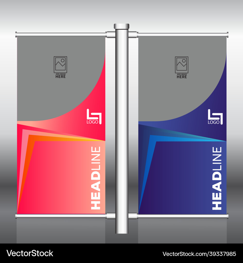 Einfache Polbanner Design Vorlage Lizenzfreies Vektorbild