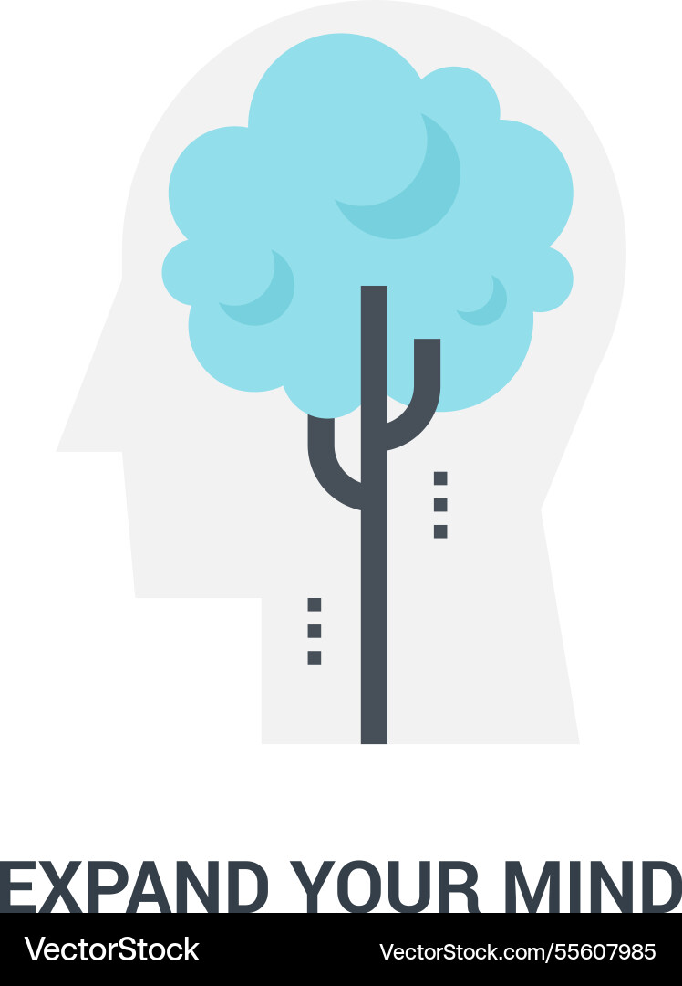 Expend your mind icon concept Royalty Free Vector Image