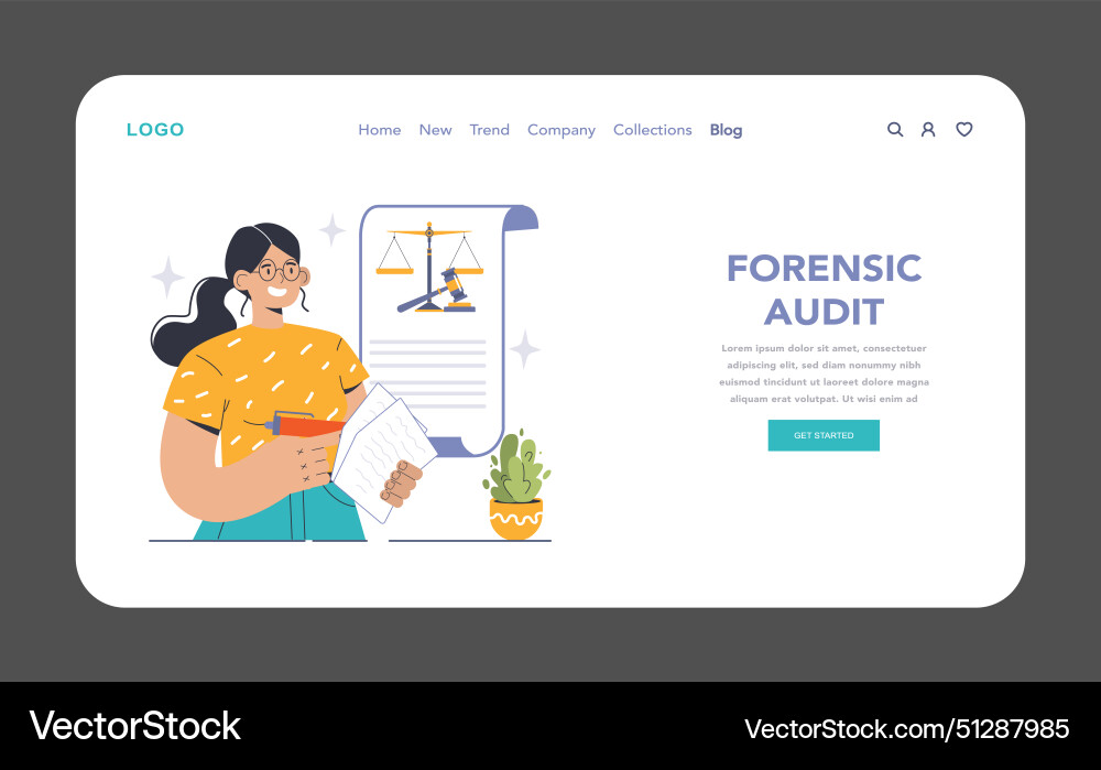 Forensic audit concept flat Royalty Free Vector Image