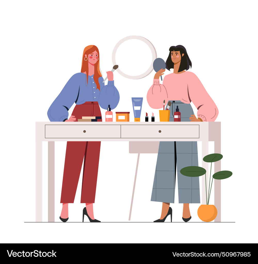 Makeup artist women concept Royalty Free Vector Image