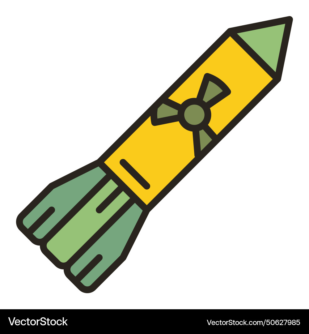 Missile or rocket with nuclear bomb in space Vector Image