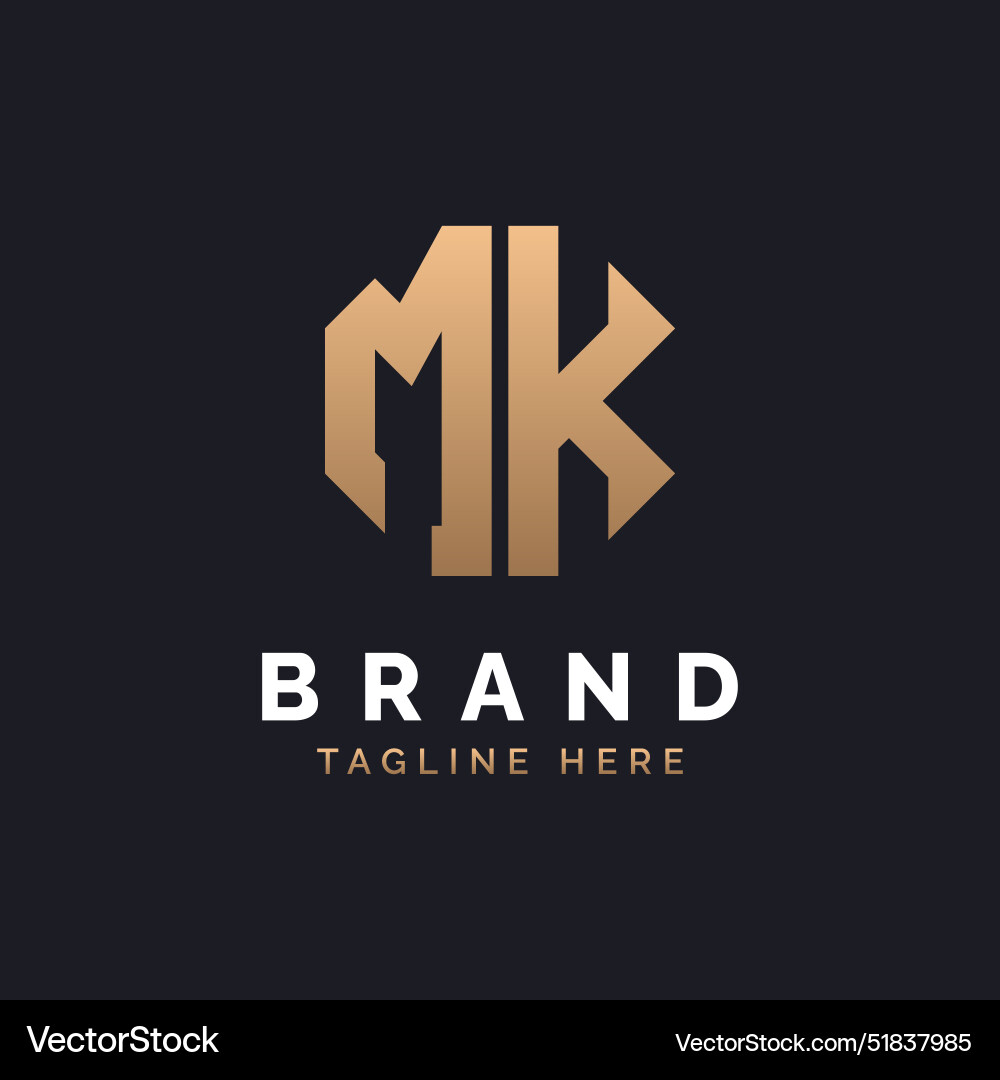 Mk logo design modern minimal elegant and luxury Vector Image